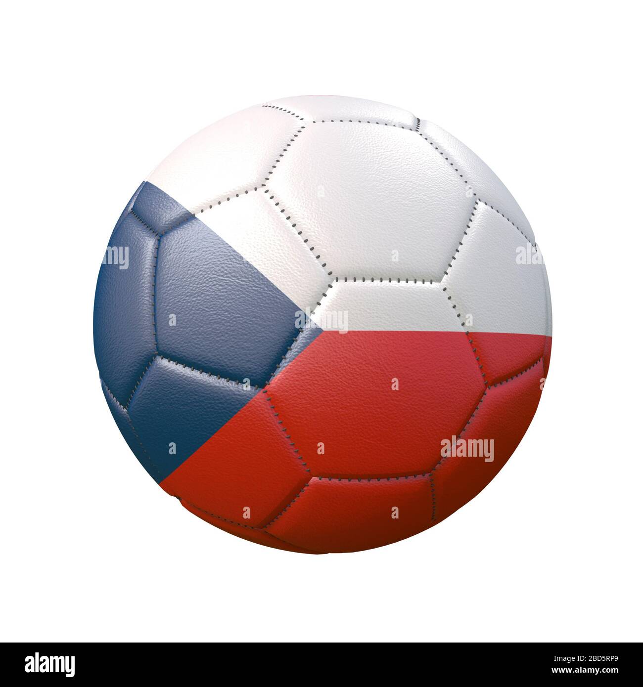 Soccer ball in flag colors isolated on white background. Czech Republic ...