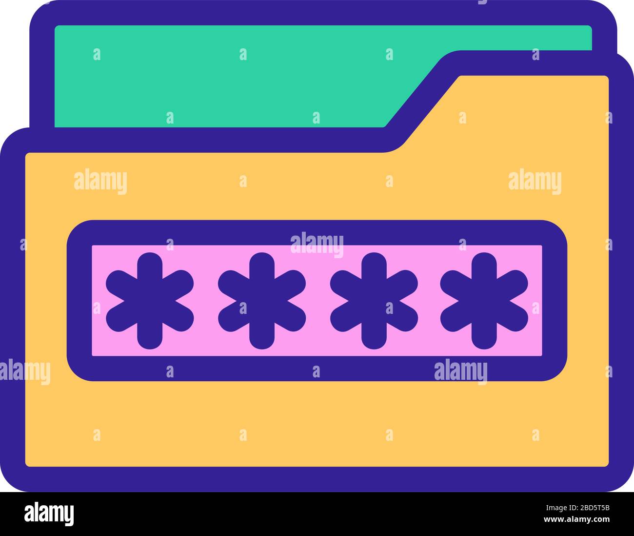 password folder icon vector outline illustration Stock Vector Image ...