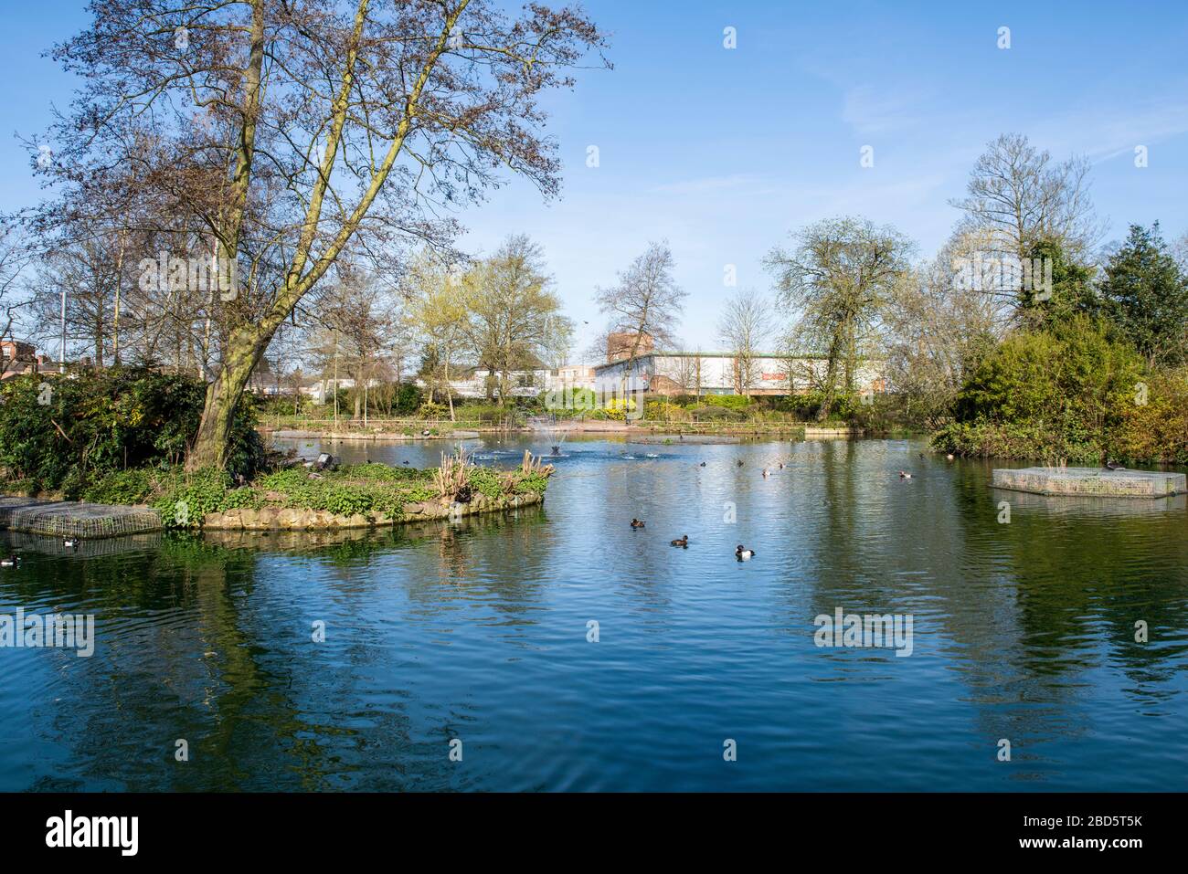 Sunny spring day at Arnot Hill Park, captured during the Covid-19 ...