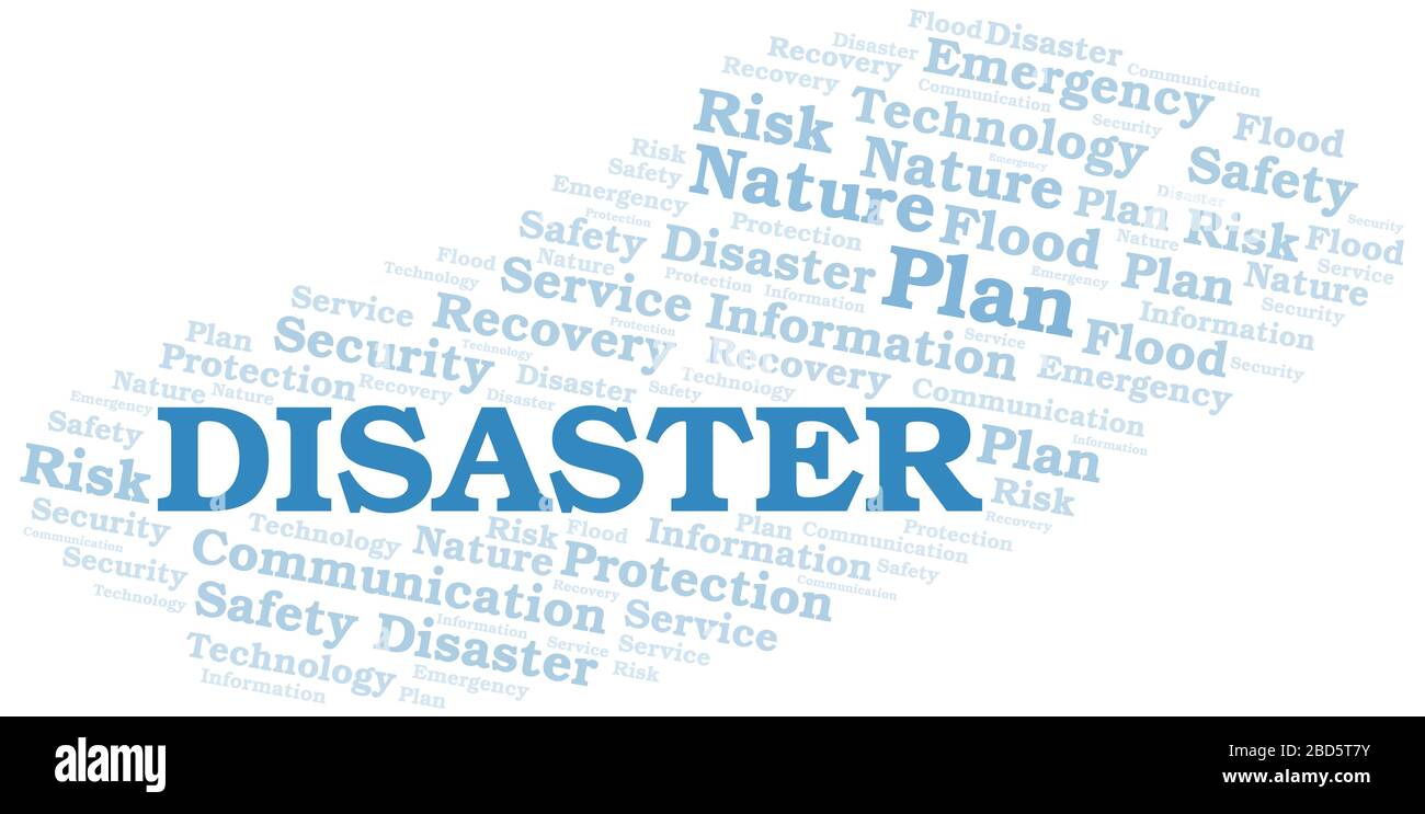 Disaster typography vector word cloud. Wordcloud collage made with the ...