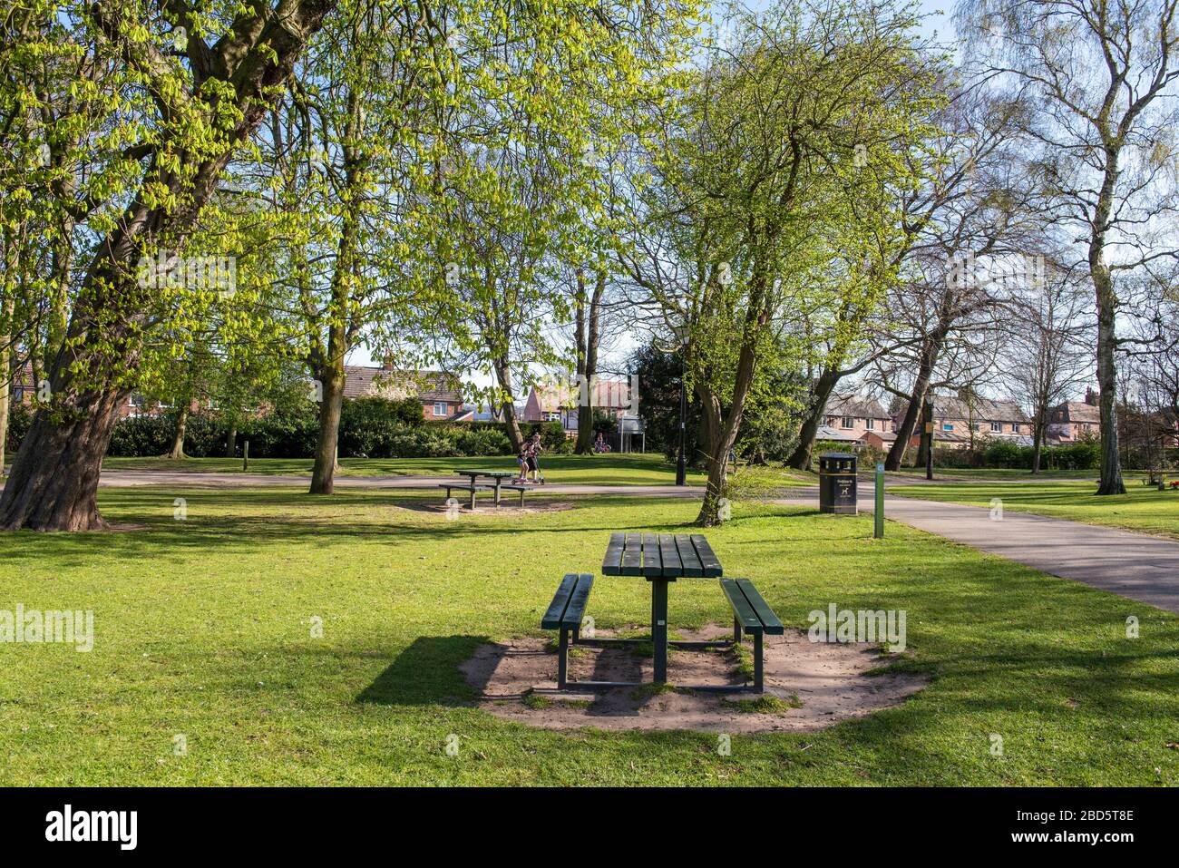 Sunny spring day at Arnot Hill Park, captured during the Covid-19 ...