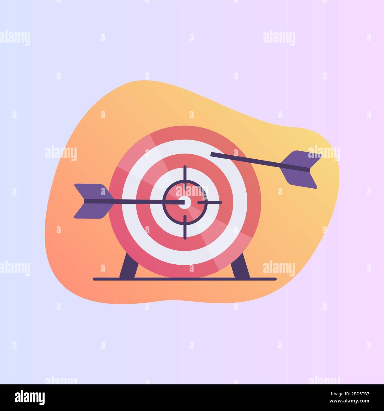 business goals and target icon with modern color full and fluid shape ...
