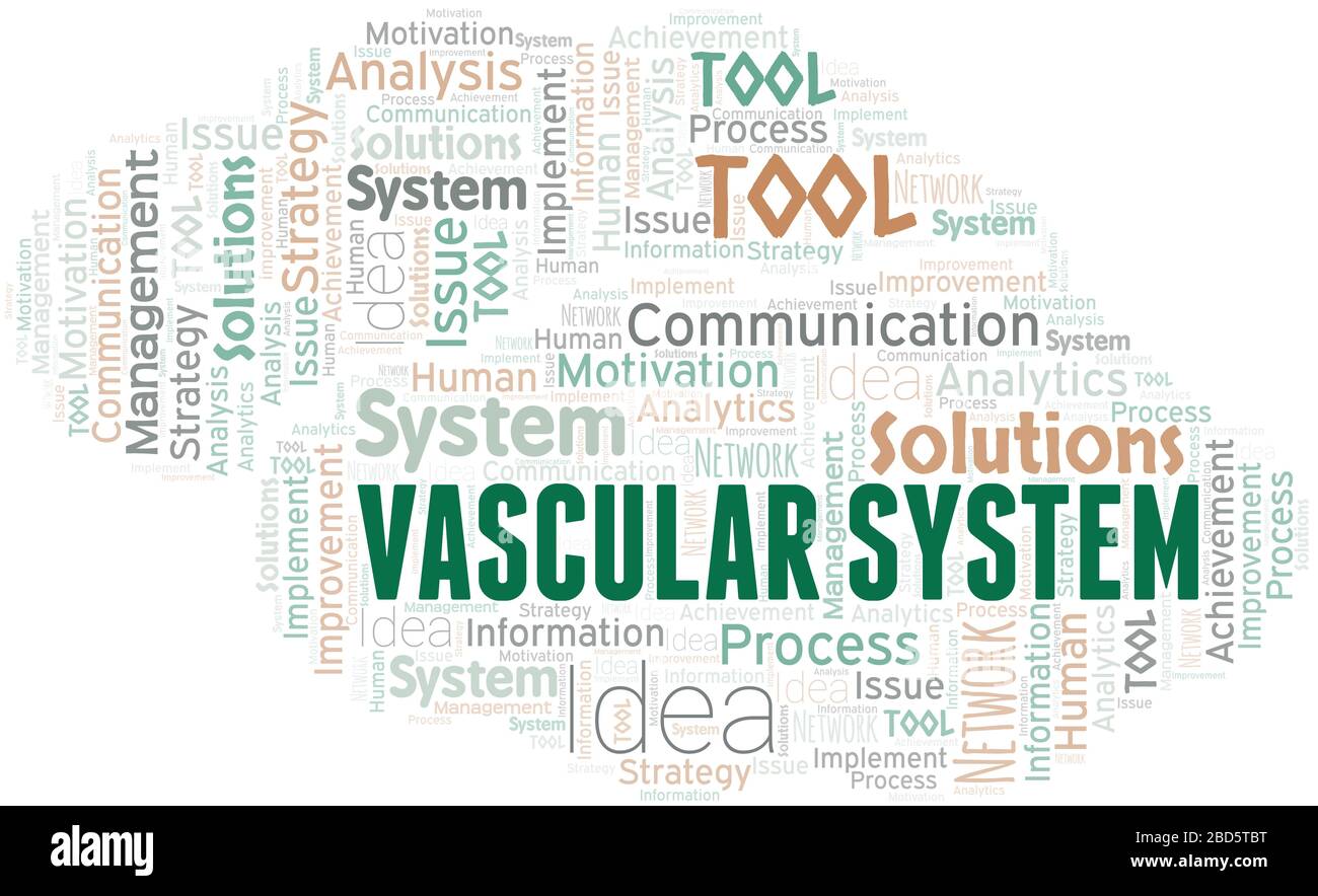 Vascular System typography vector word cloud. Wordcloud collage made ...