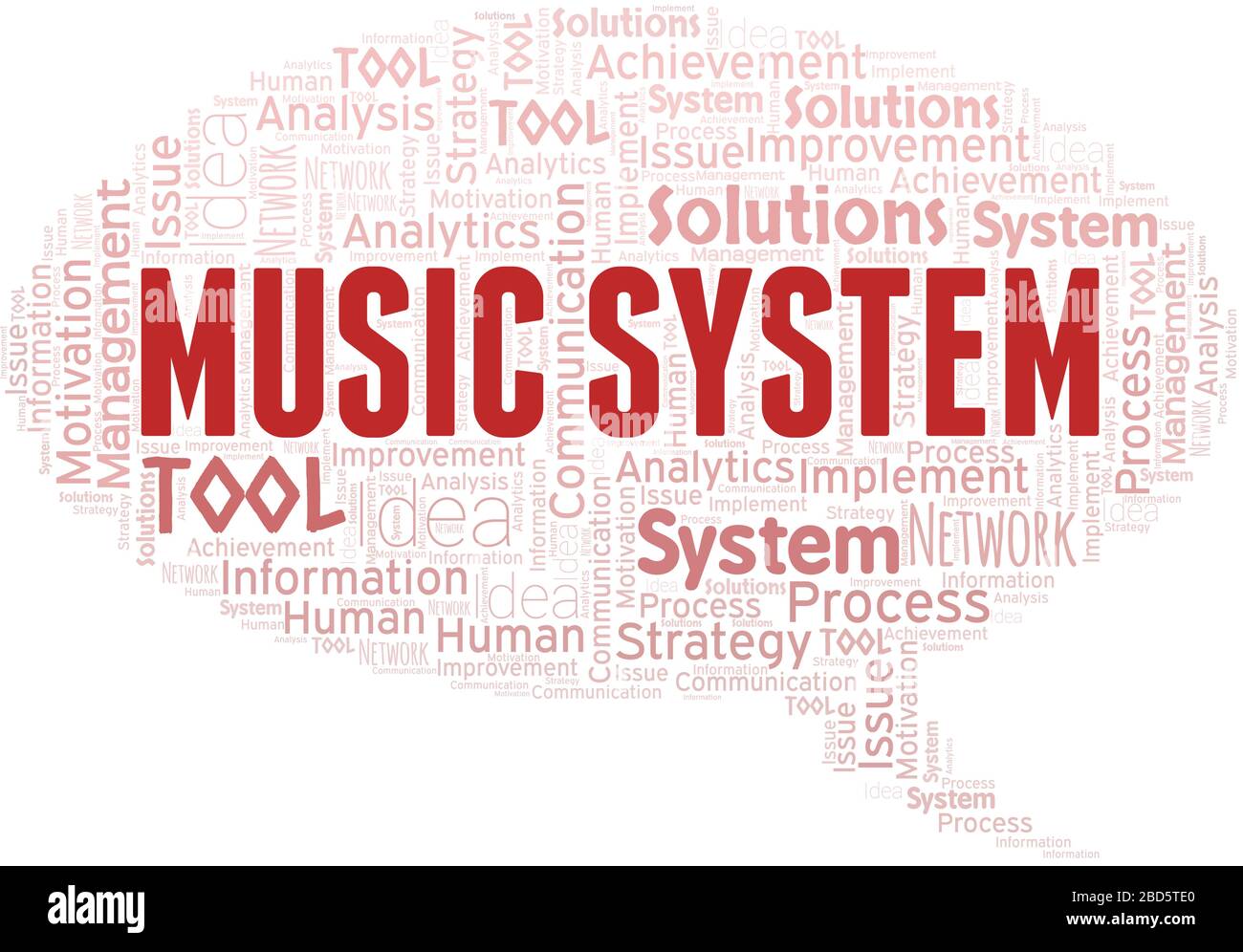 Music System typography vector word cloud. Wordcloud collage made with ...