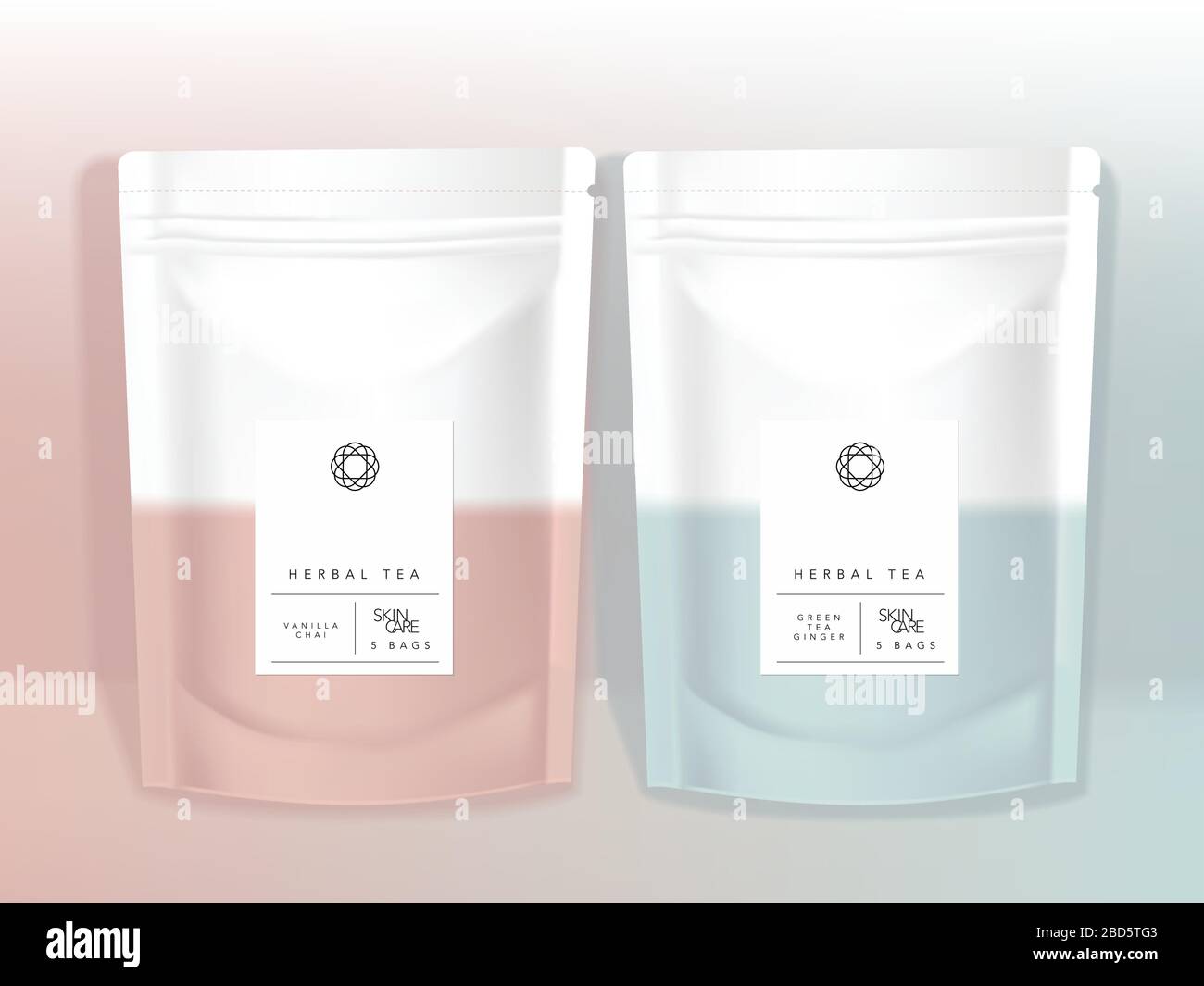 Vector Pastel Resealable Product Sachet Pouch in Pastel Pink & Blue ...