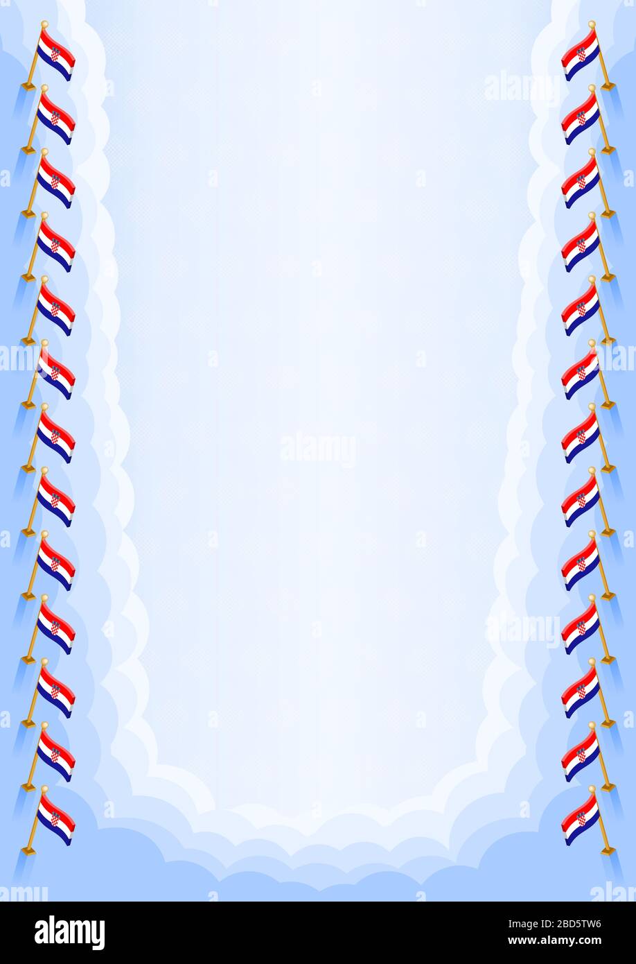 Vertical frame and border with Croatia flag, template elements for your ...