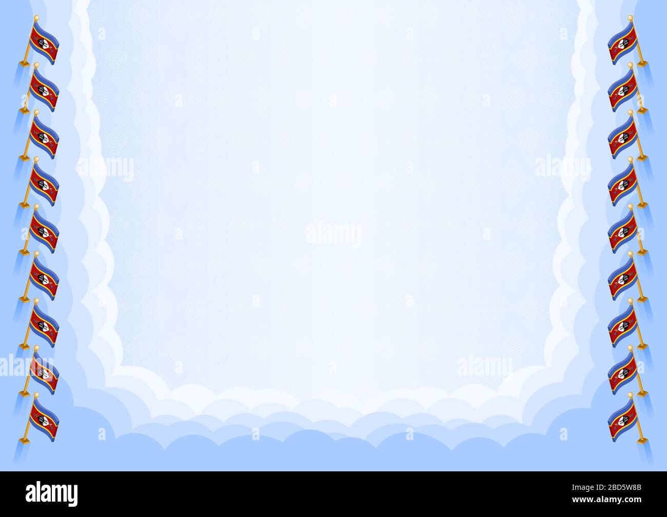 Horizontal frame and border with Eswatini flag, template elements for ...
