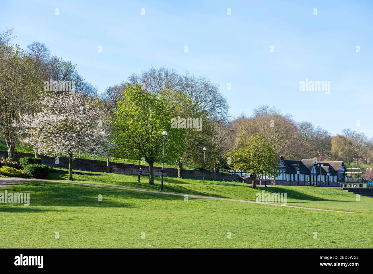 Sunny spring day at Forest Recreation Ground, captured during the Covid ...
