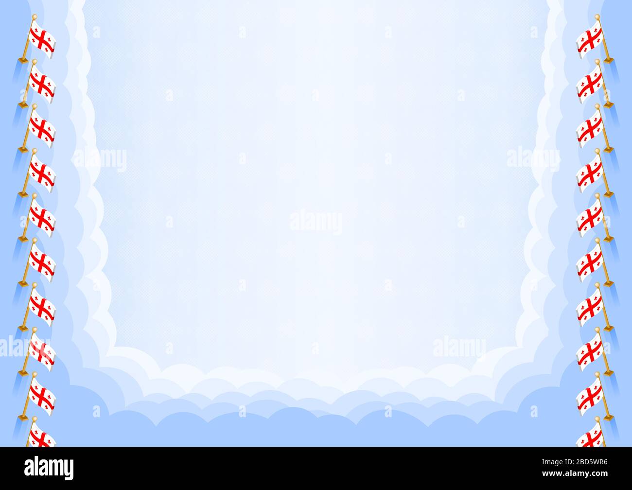 Horizontal frame and border with Georgia flag, template elements for ...