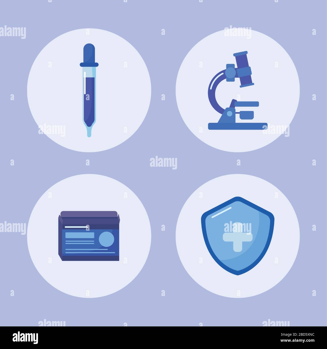 set of icons laboratory and vaccination vector illustration design ...