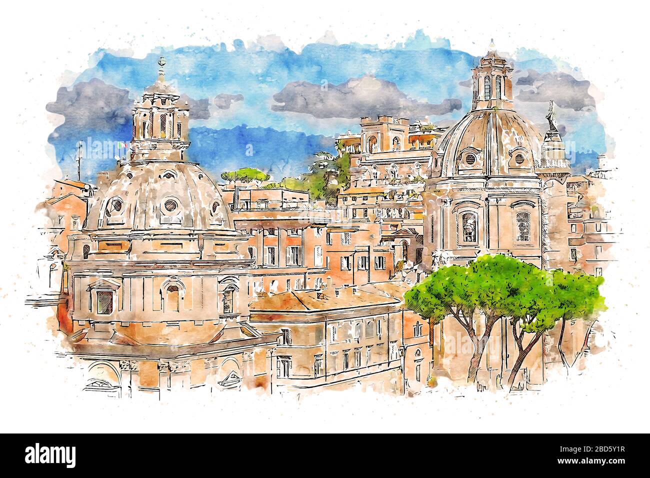 Italy rome view in Cut Out Stock Images & Pictures - Alamy