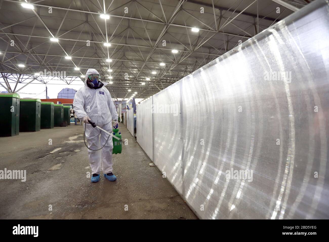 Spraying, disinfection and decontamination on a public place as a ...