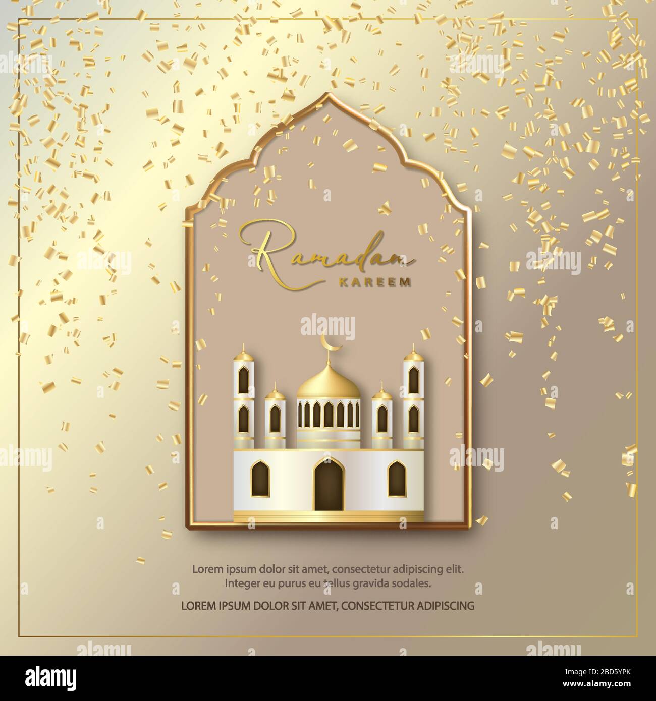 Glowing golden eid mubarak Stock Vector Images - Alamy