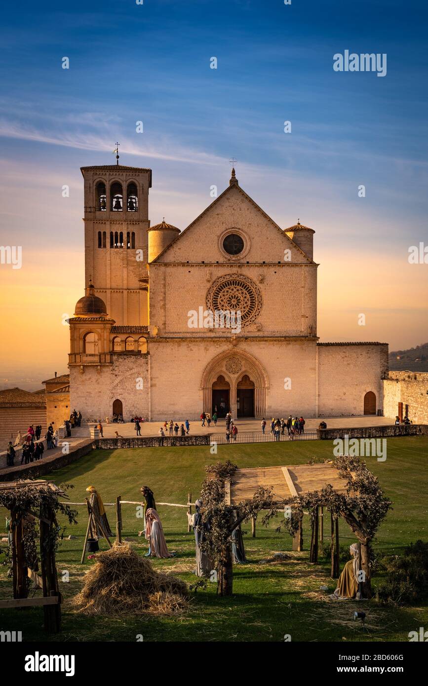 Assisi, Italy. January, 3rd, 2020. The Basilica of San Francesco ...