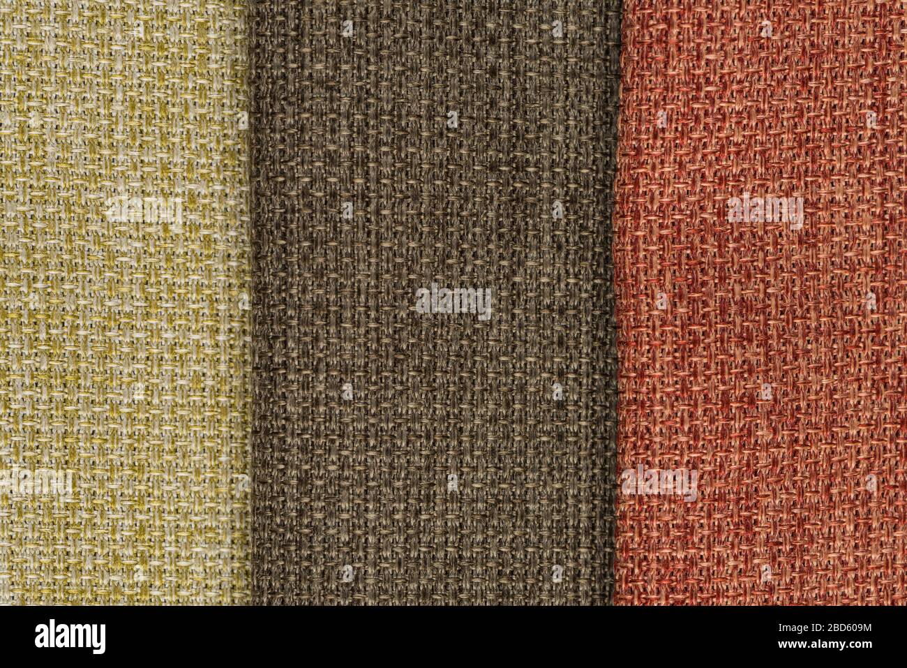 Closeup detail of multi color fabric texture samples Stock Photo - Alamy