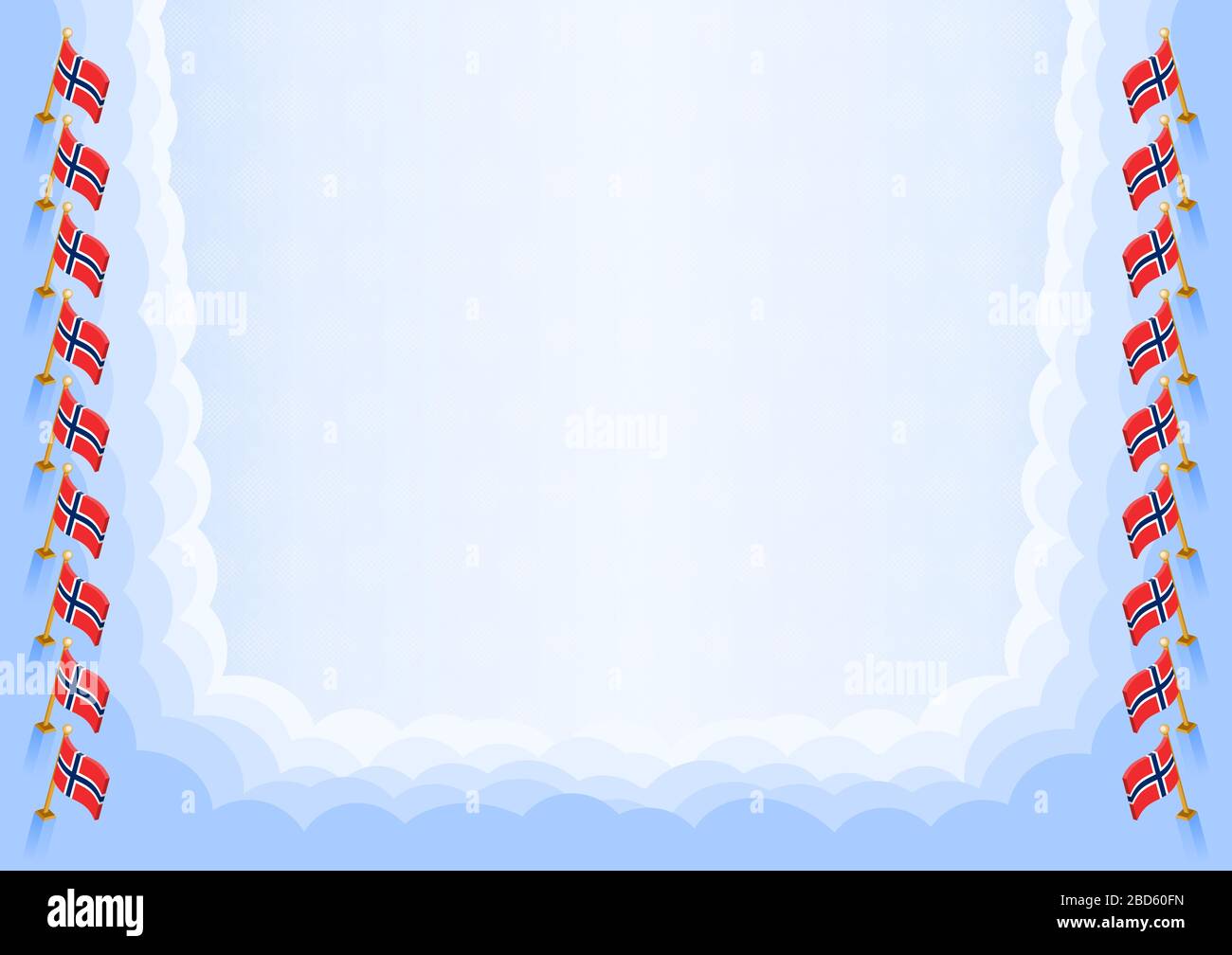 Horizontal frame and border with Norway flag, template elements for ...