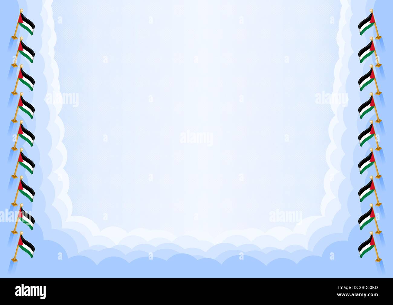 Horizontal frame and border with Palestine flag, template elements for ...