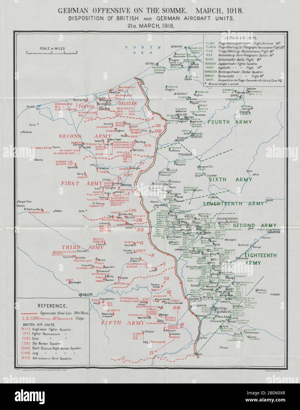 First World War German Somme Offensive. British German aircraft units ...