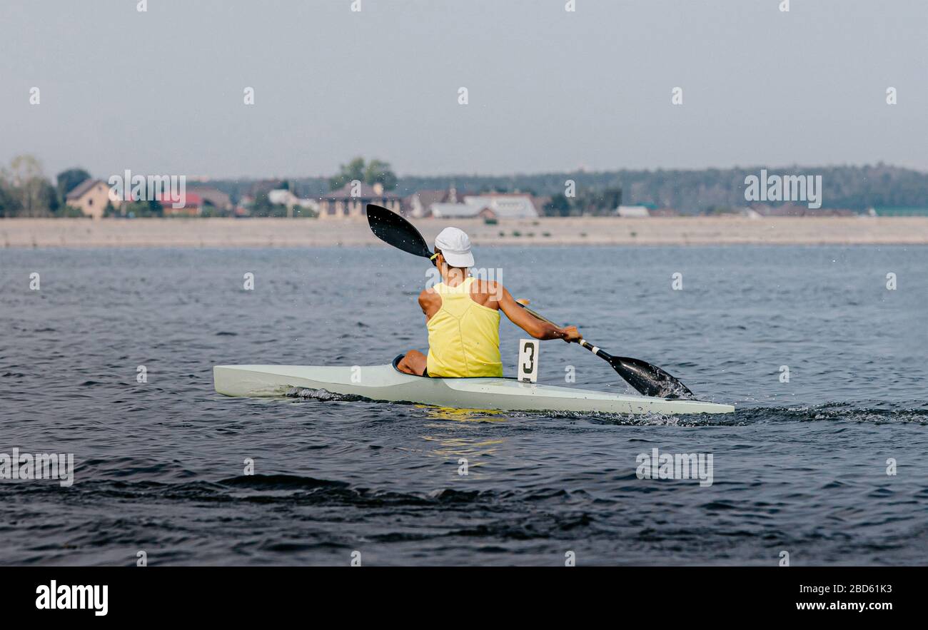 Male kayaker paddles kayak hi-res stock photography and images - Alamy