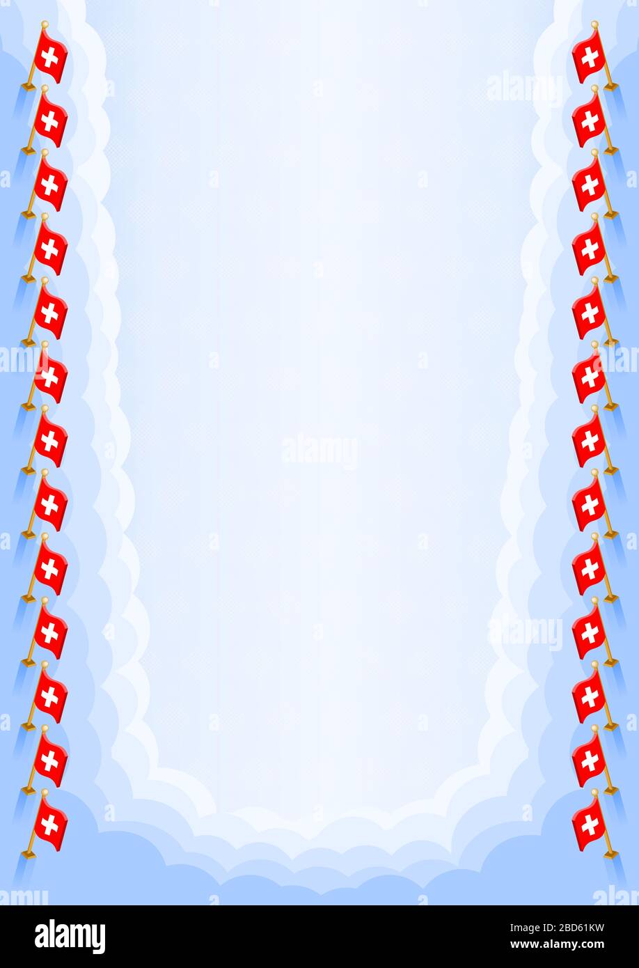 Vertical frame and border with Switzerland flag, template elements for ...