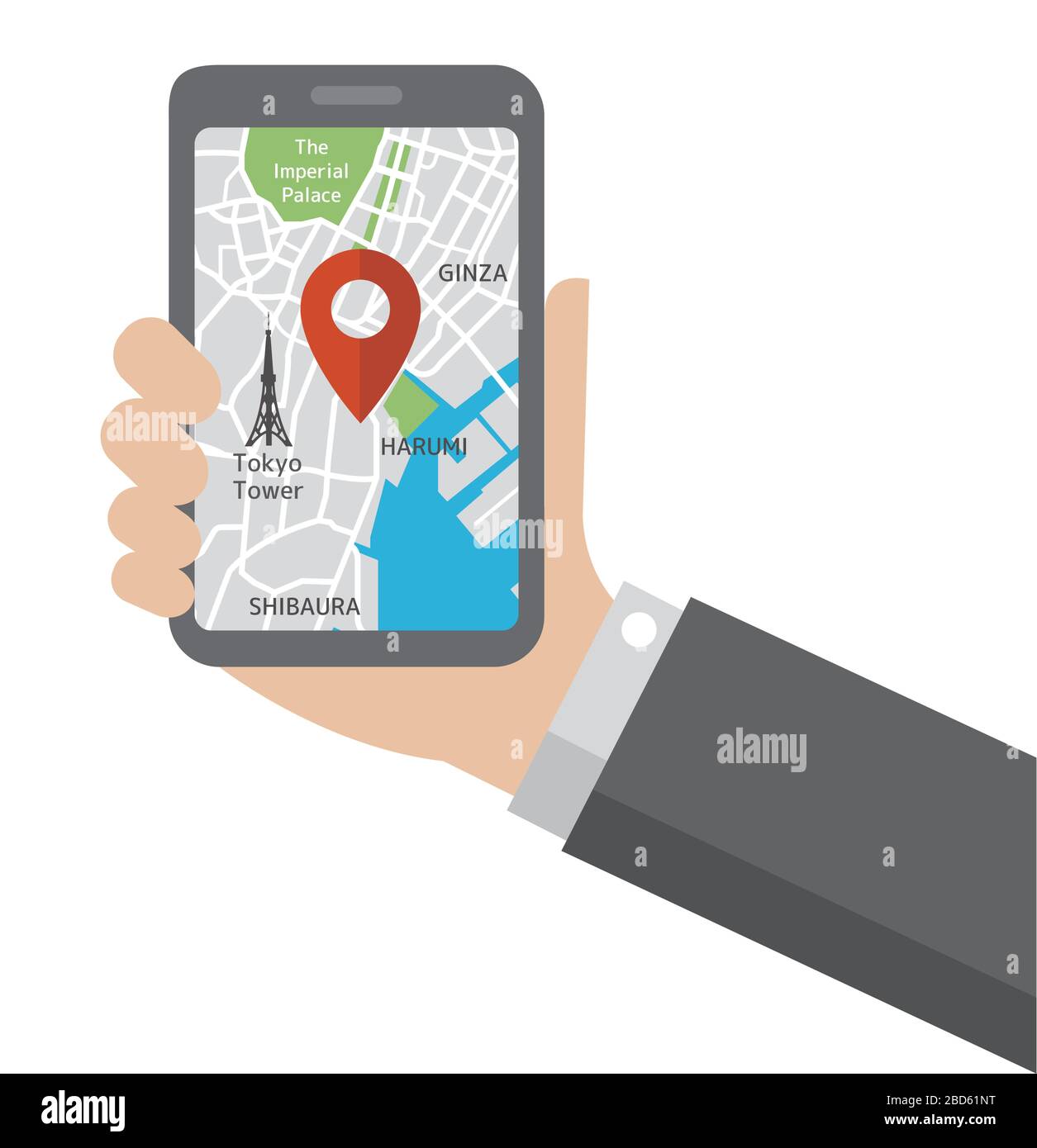 Google maps application Stock Vector Images - Alamy