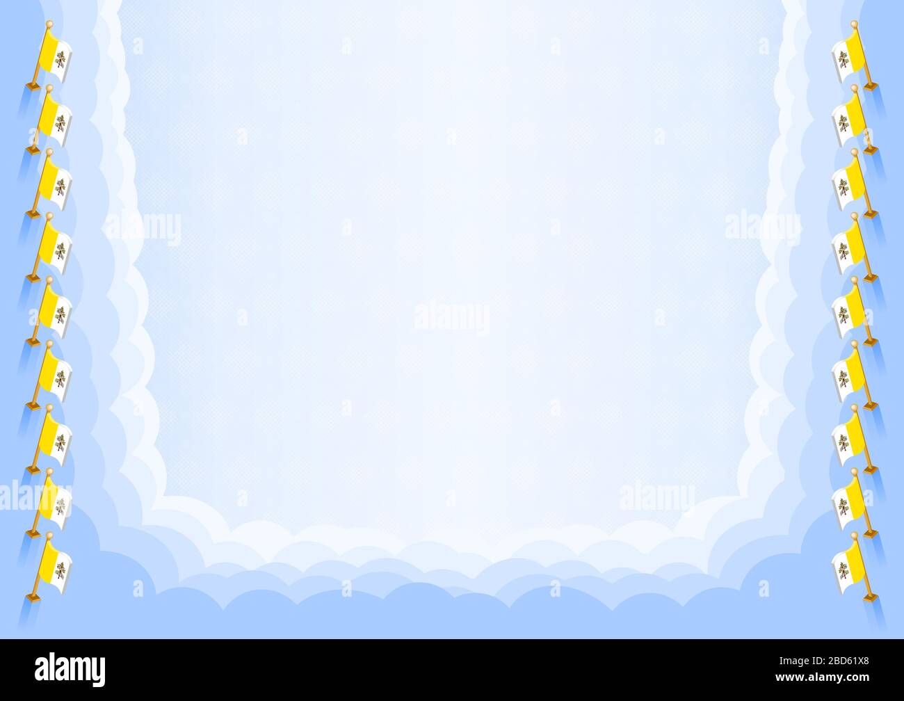 Horizontal frame and border with Vatican City flag, template elements ...
