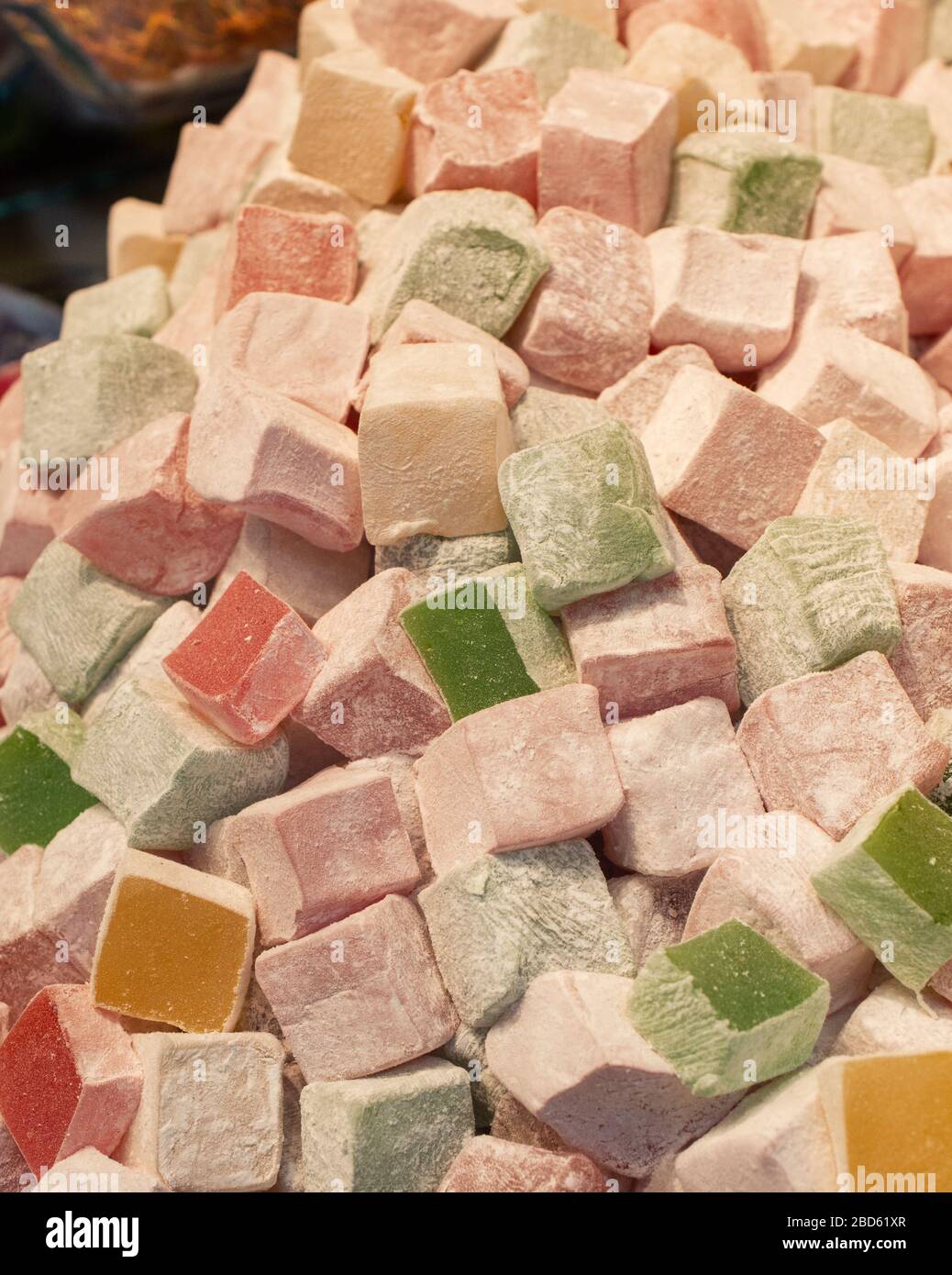 Load of traditional turkish delight lokum sugar coated soft candy Stock ...