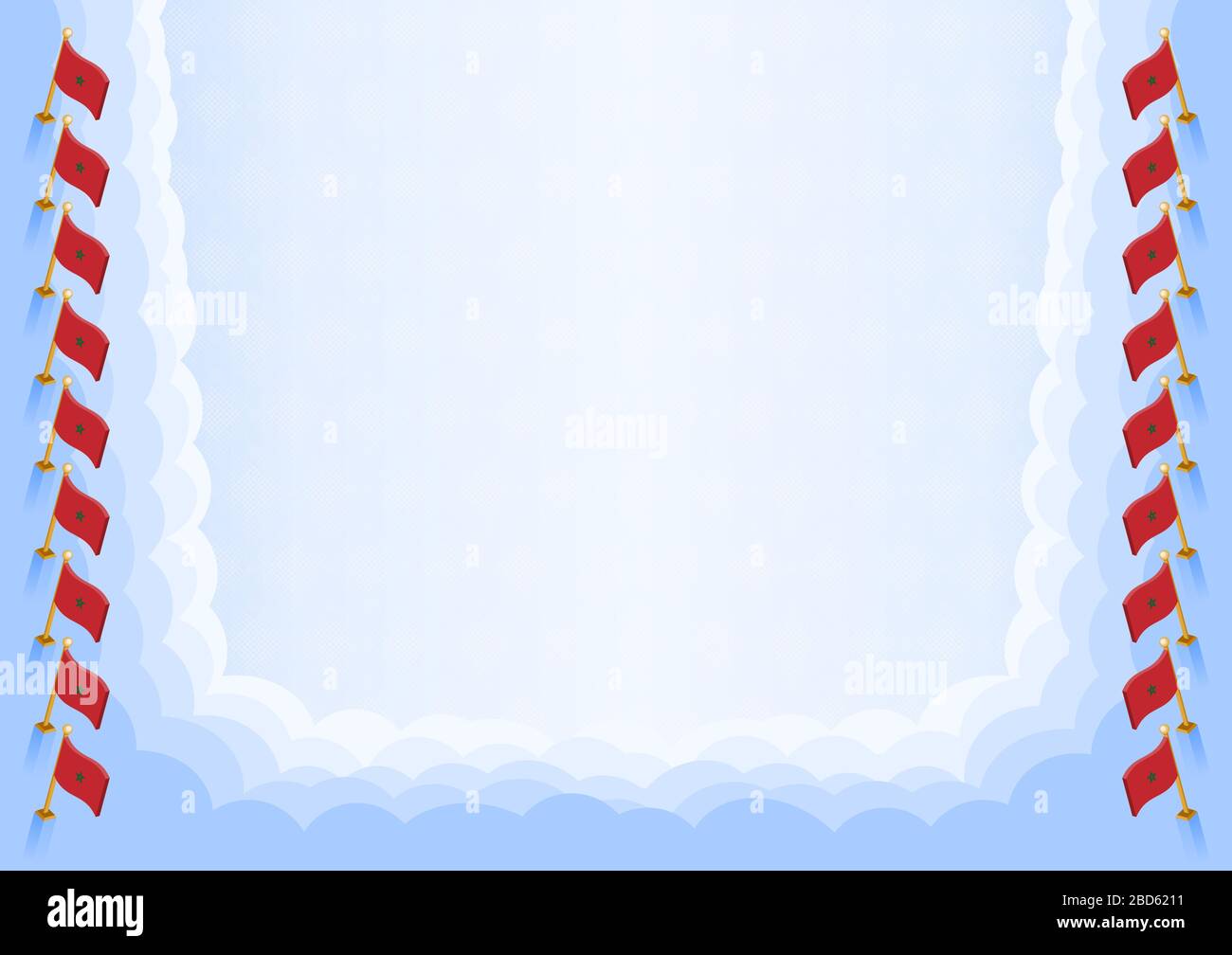 Horizontal frame and border with Morocco flag, template elements for ...