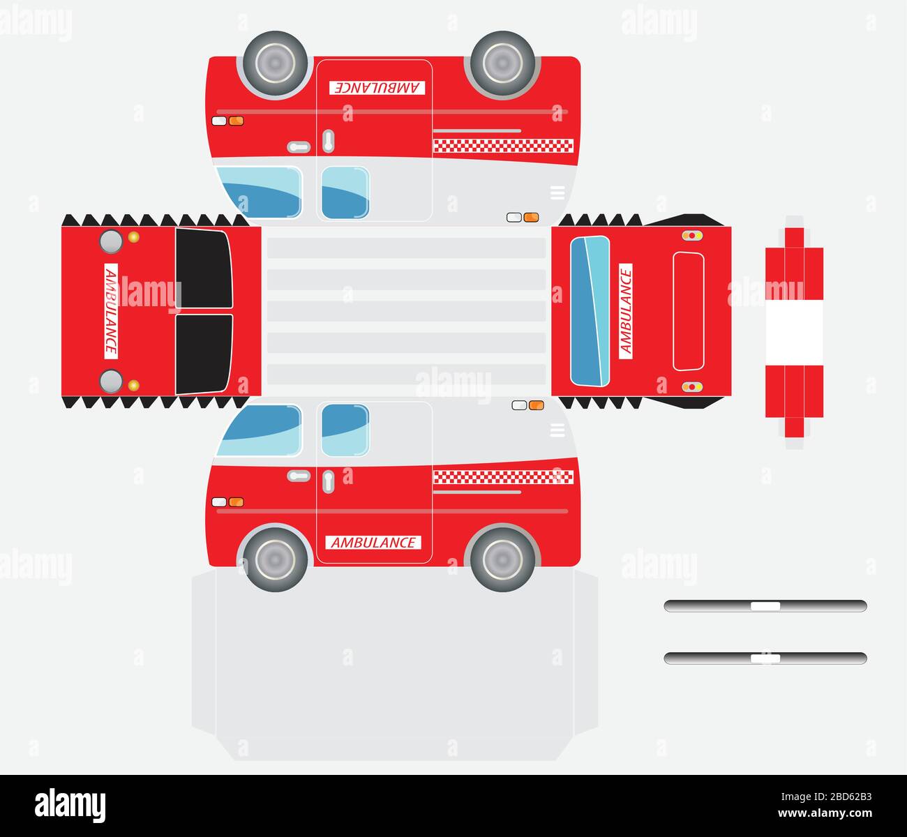 Paper Model of Ambulance Van Car Stock Vector Image & Art - Alamy