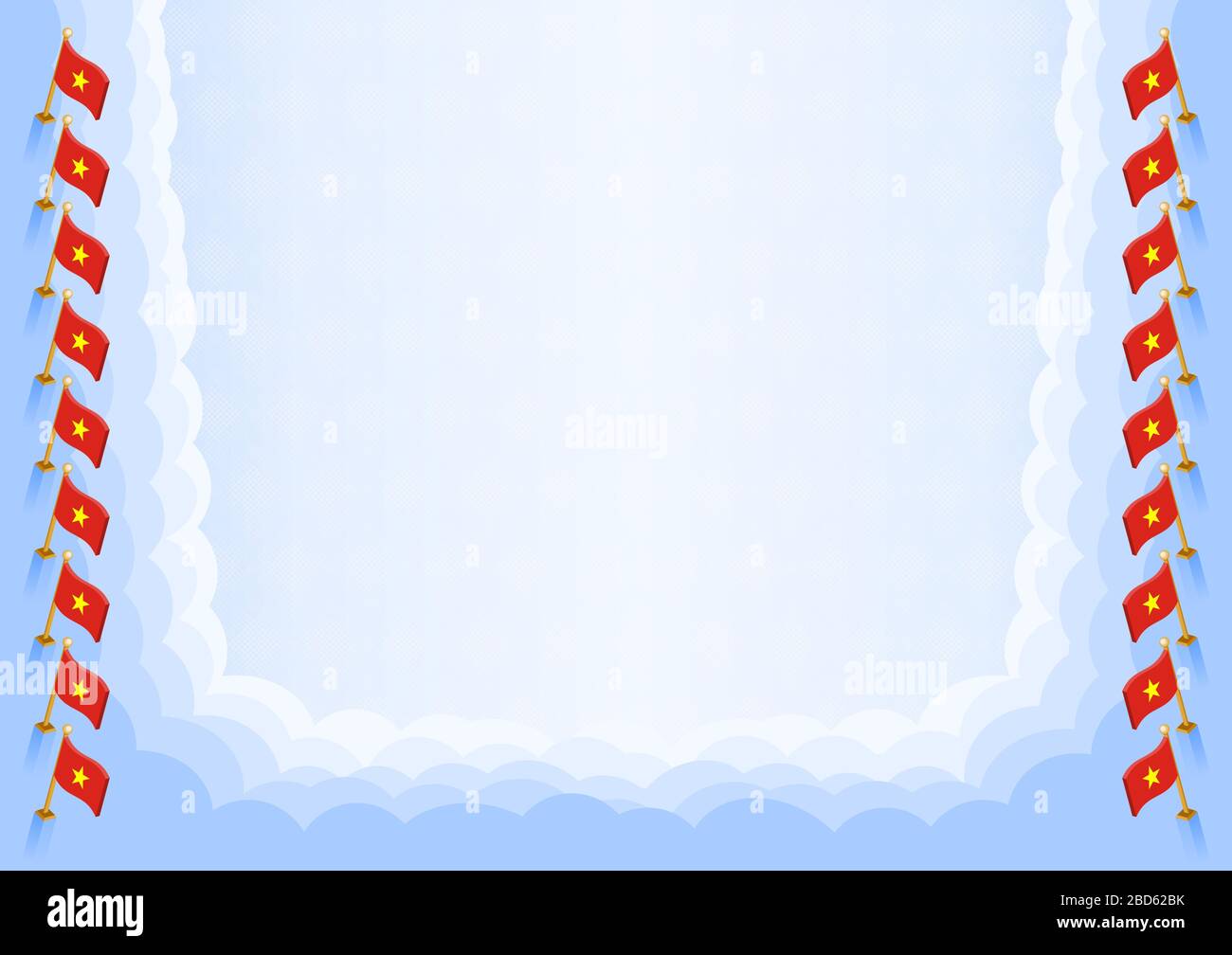 Horizontal frame and border with Vietnam flag, template elements for ...