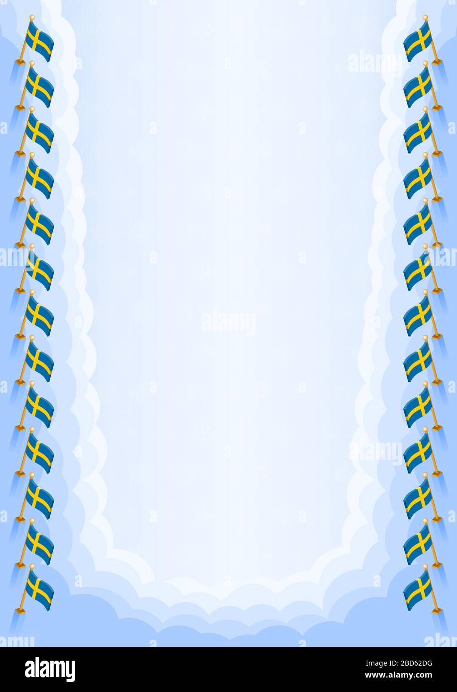 Vertical frame and border with Sweden flag, template elements for your ...