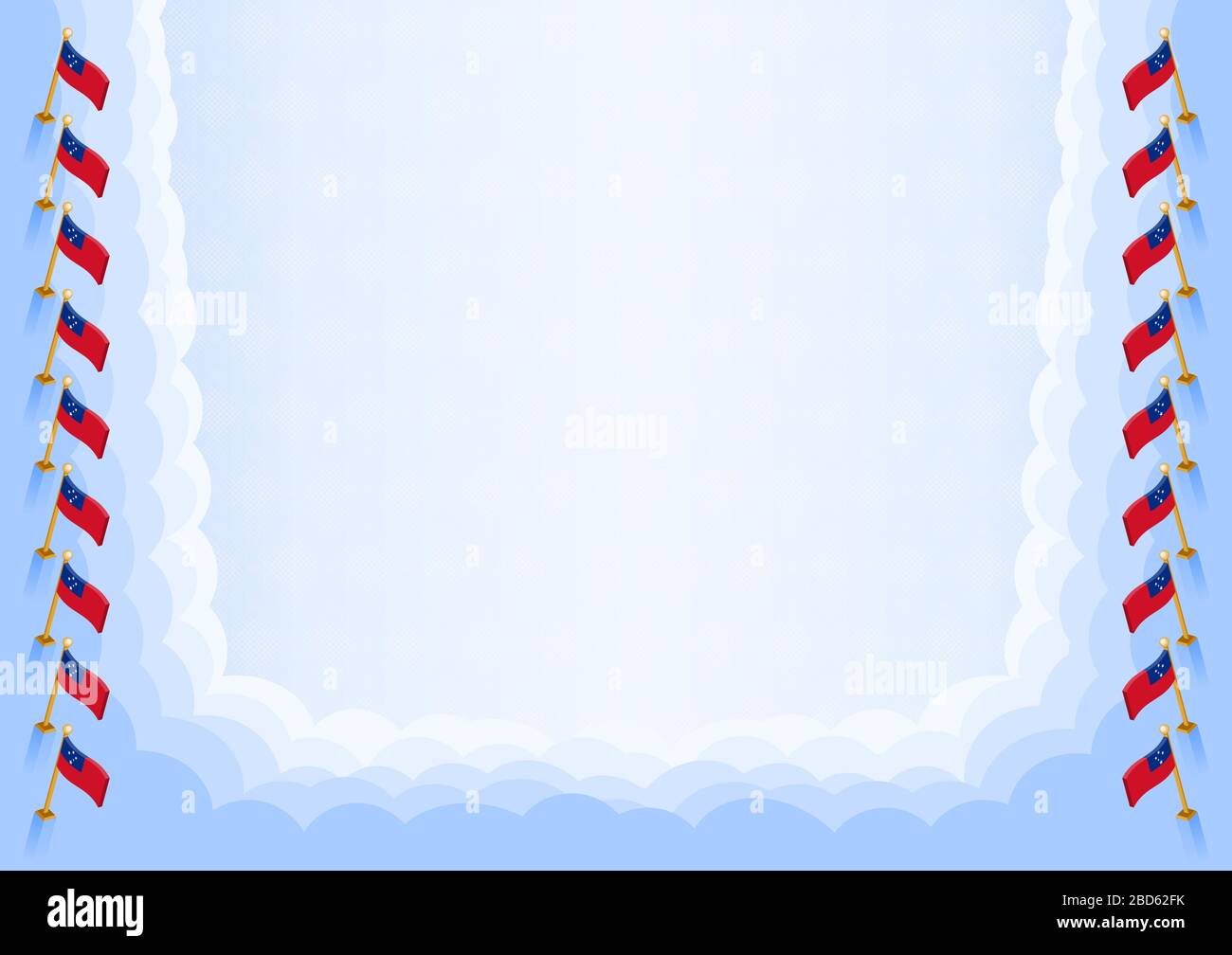 Horizontal frame and border with Samoa flag, template elements for your ...