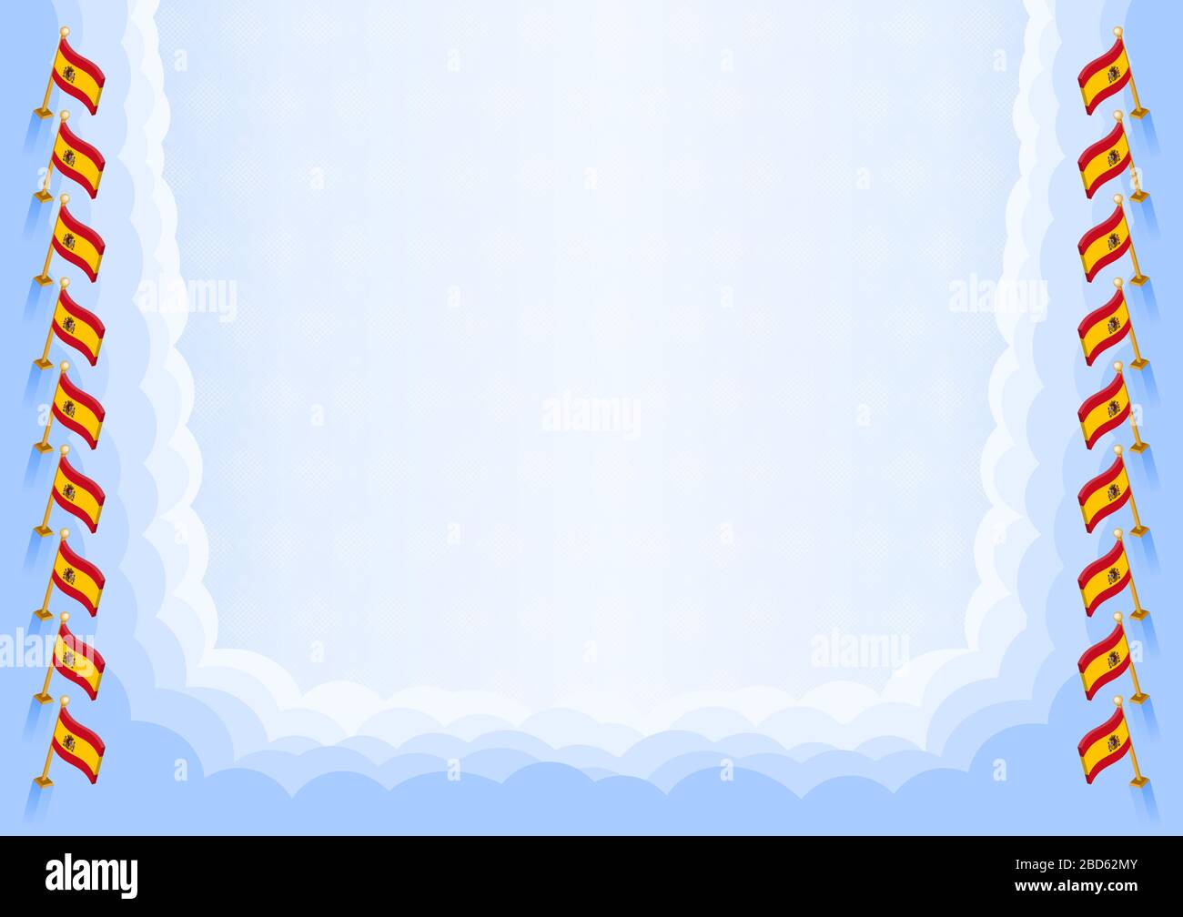 Horizontal frame and border with Spain flag, template elements for your ...