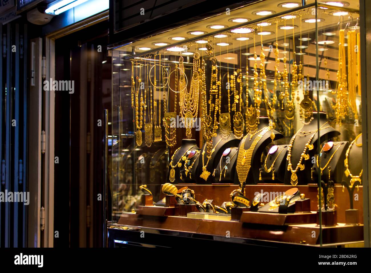 "Old Town, Muscat/Oman - 4/2/2018: Mutrah Souq market Gold market at ...