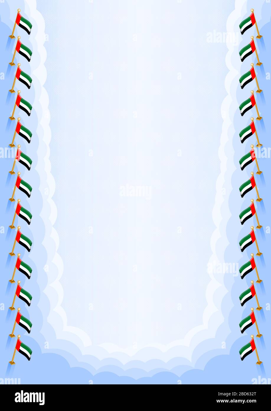 Vertical frame and border with United Arab Emirates flag, template ...