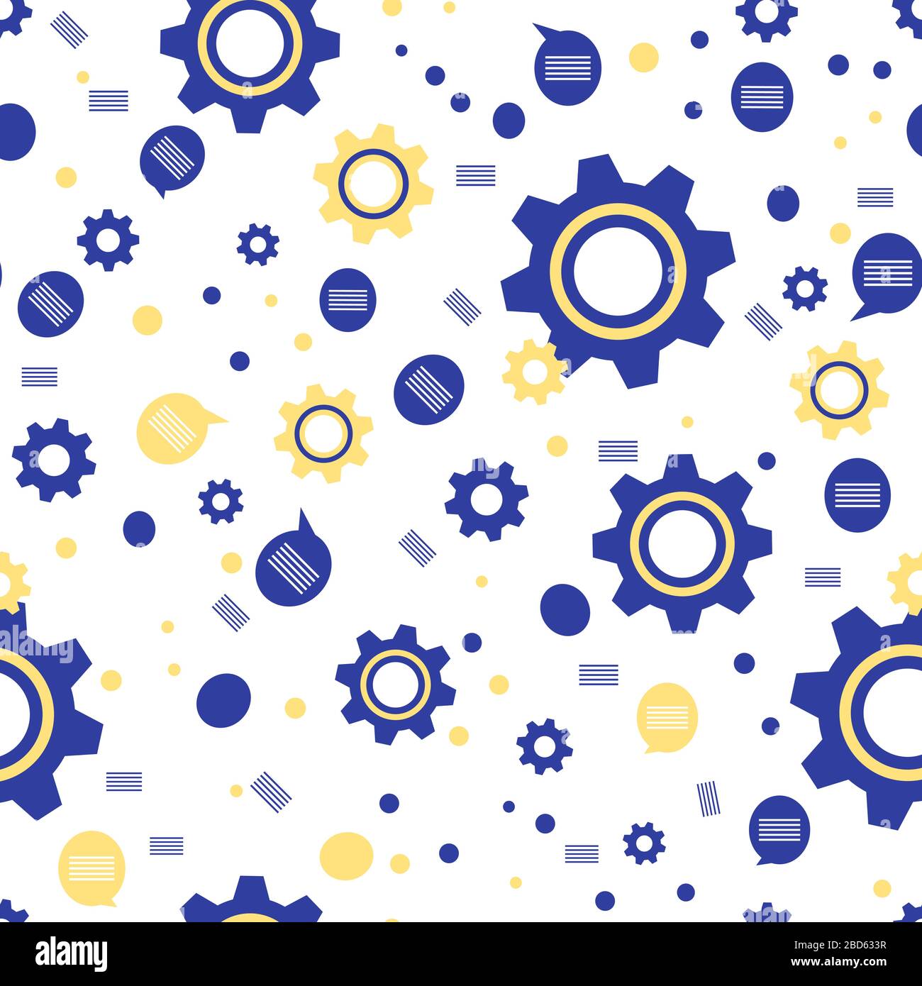 Vector industry seamless pattern Illustration with gear, cog wheel ...