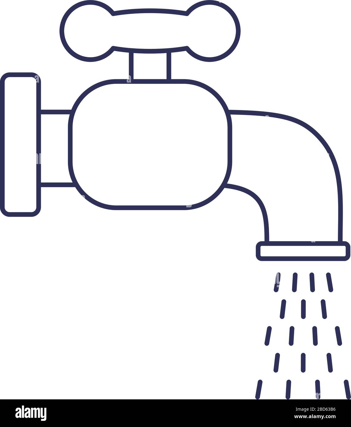 faucet dripping, line style icon vector illustration design Stock ...