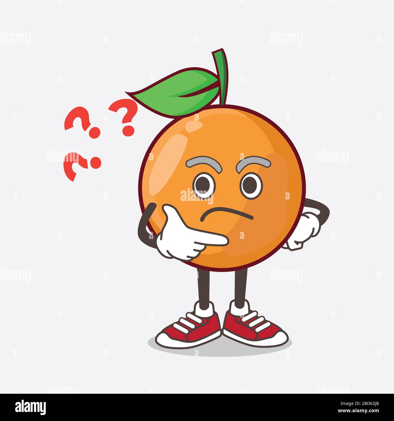 An illustration of Clementine Orange Fruit cartoon mascot character in ...