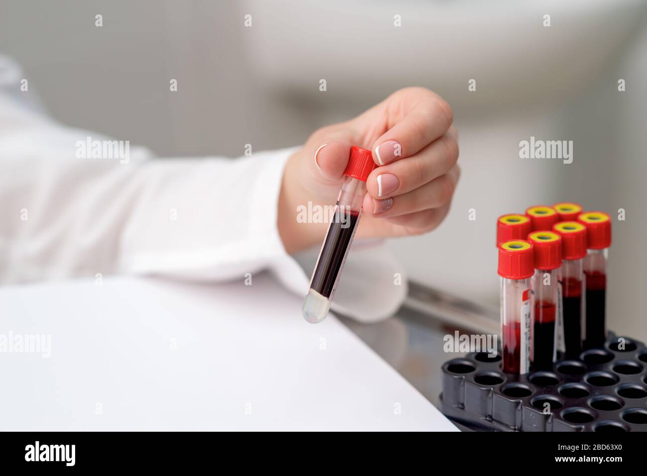 Lab worker takes sample patient hi-res stock photography and images - Alamy