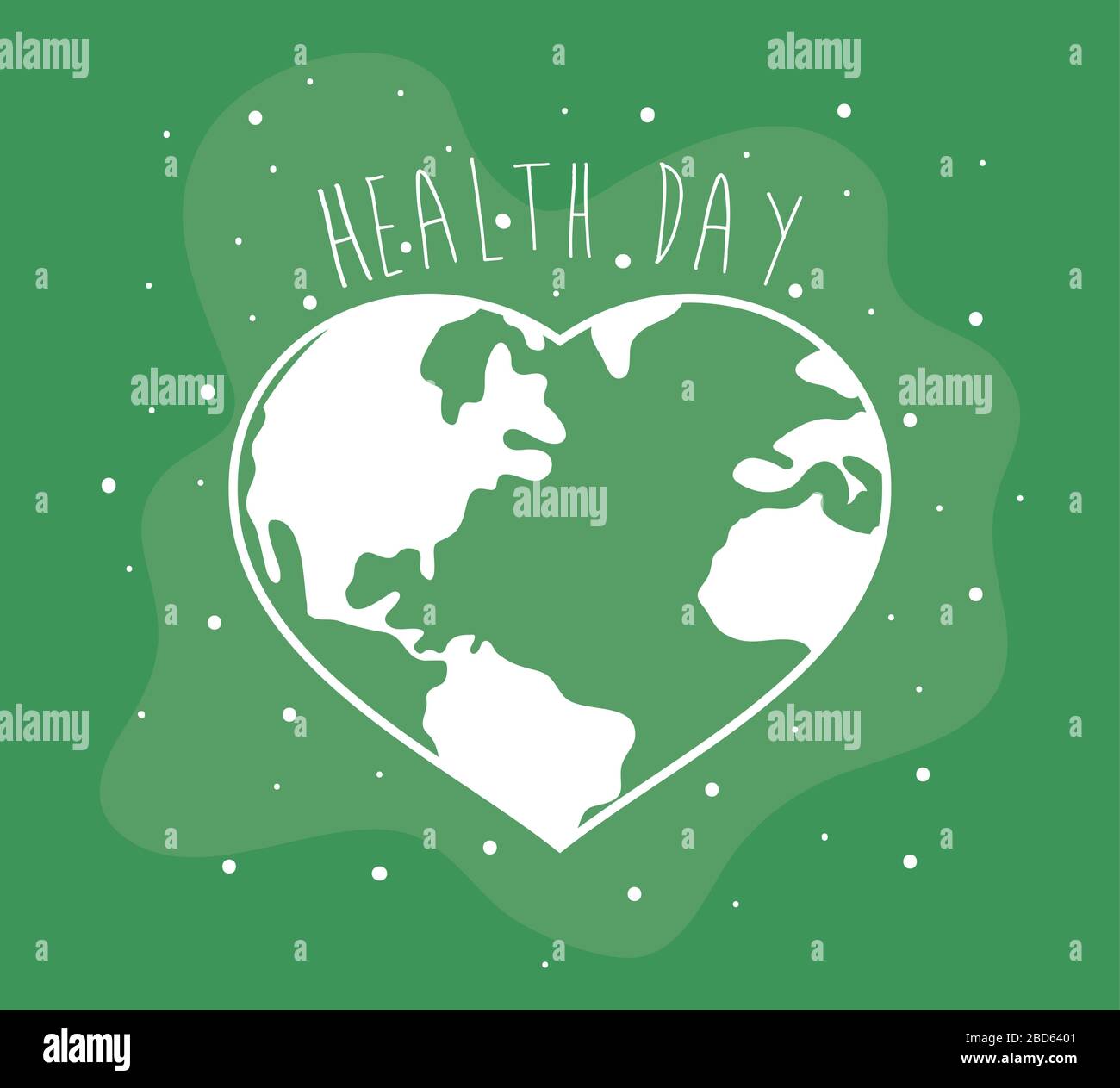 health day celebration poster with heart earth planet Stock Vector ...