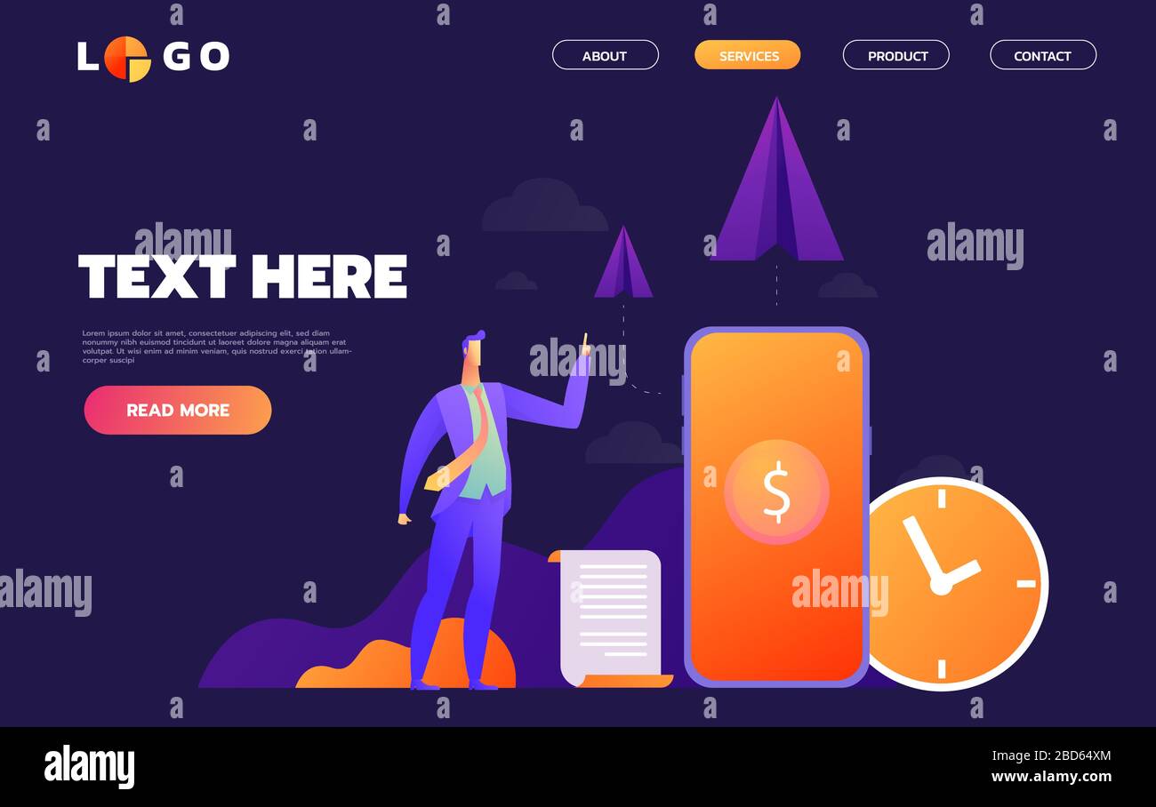 Business Start Up Concept for web page. Vector illustration, business ...