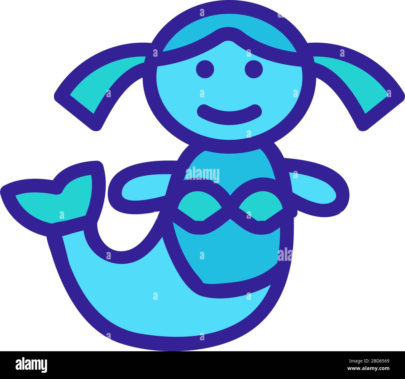 mermaid toy icon vector outline illustration Stock Vector Image & Art ...