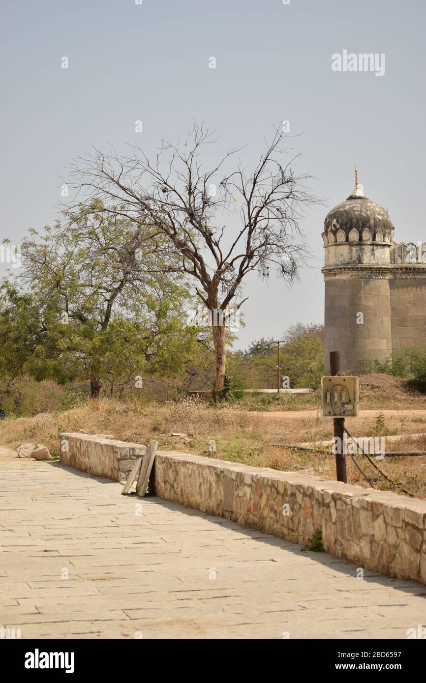 Dirty Pathway In Historical Fort. Dirty Road view Background stock ...