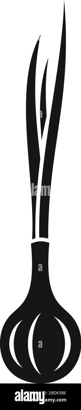 Farm spring onion icon. Simple illustration of farm spring onion vector ...