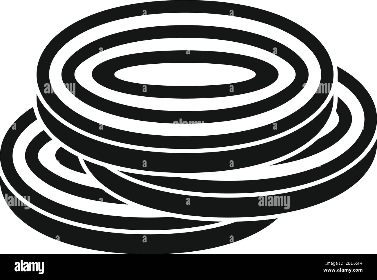 Onion rings icon. Simple illustration of onion rings vector icon for ...