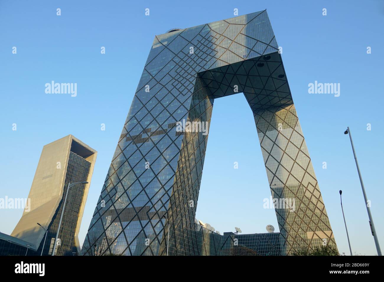 The CCTV Tower of Beijing, China. CCTV Headquarters during blue day in ...