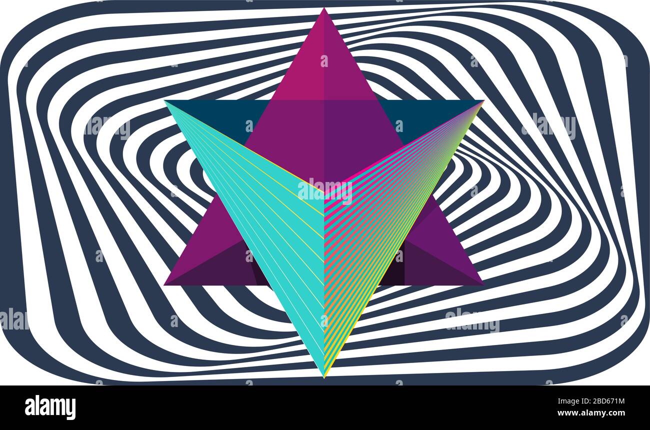combination of triangle make a star on abstract box background Stock ...