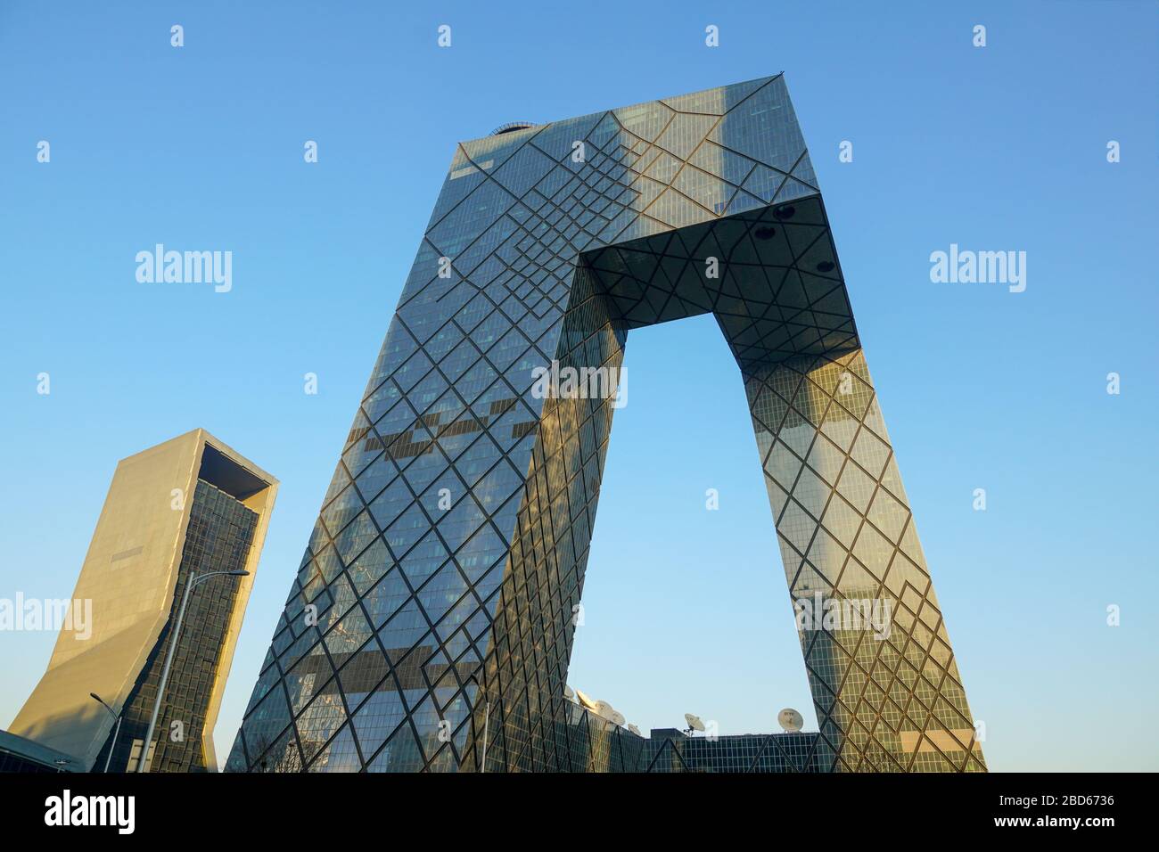 The CCTV Tower of Beijing, China. CCTV Headquarters during blue day in ...