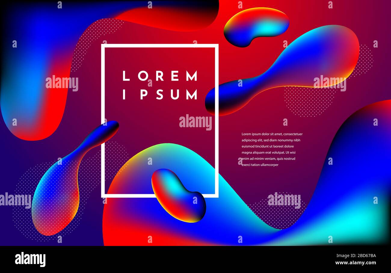 Two colorful abstract poster. Liquid ink. Modern style trends ...