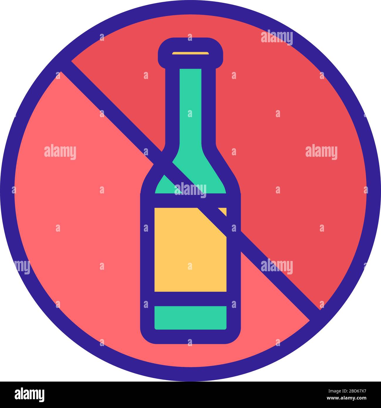 do not drink alcohol icon vector outline illustration Stock Vector ...